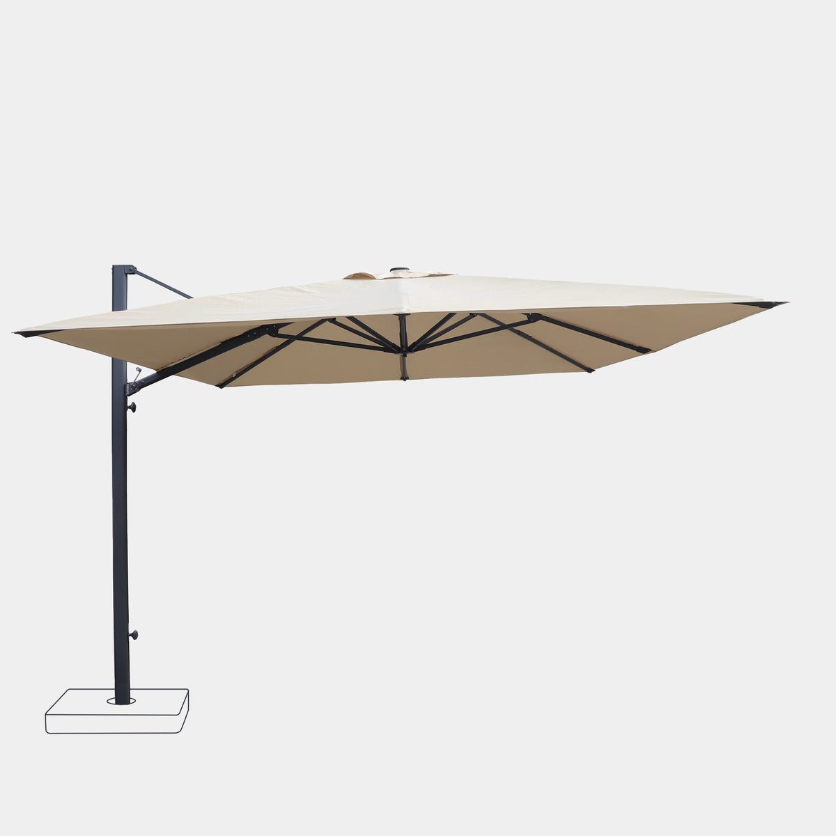 Windproof cantilever parasol 3x4m - Belveo®